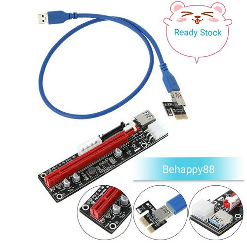 Jual USB 3.0 RISER PCI-E PCIE Express Riser Card 1x to 16x SATA 4 ...