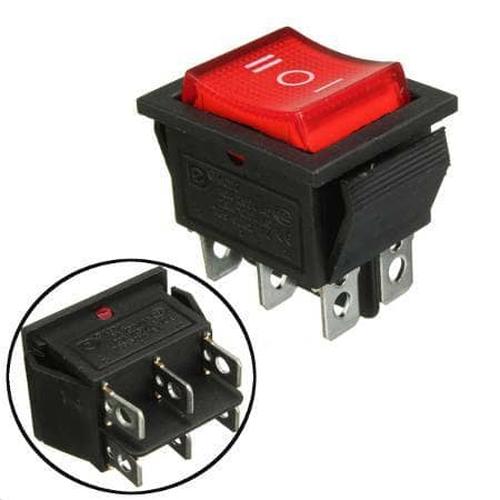 Jual saklar switch besar 6 pin on off on dengan lampu ac - Merah ...