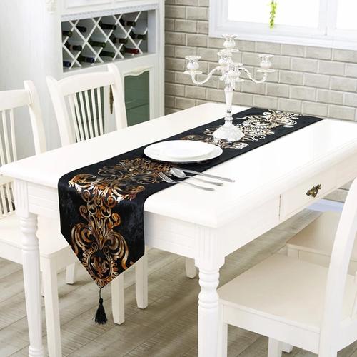 Jual Table Runner / Bed Runner - Taplak Panjang - Luxury - Black ...