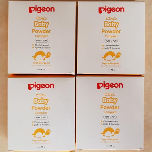 Jual Pigeon Baby Compact Powder Refill + Puff 45gr 45 gr Bedak Bayi ...