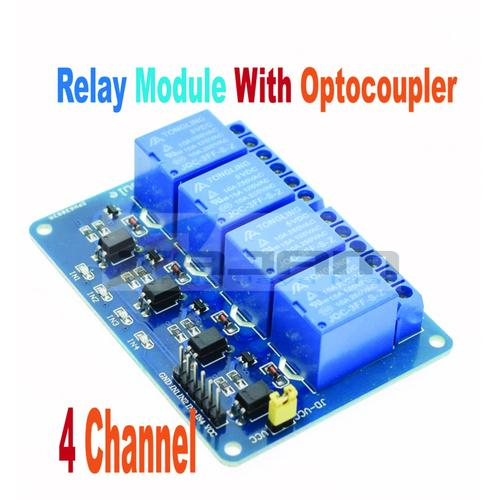 Jual 4 channel relay module with optocoupler. Relay Output 4 arduino ...