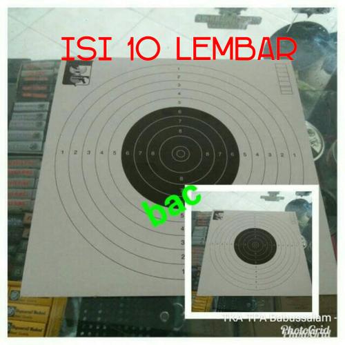 Jual Kertas Target Isi 10 Lembar Untuk Plat Target 17x17 Standar ...