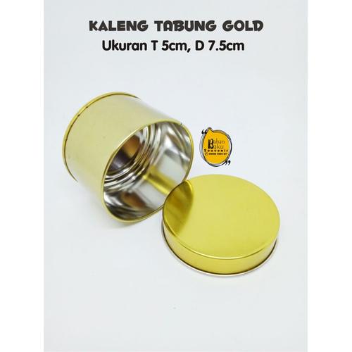 Jual Kaleng Tabung Gold T5 D 7.5cm/Kaleng Polos Gold/Kaleng Souvenir ...