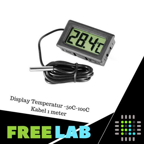 Jual Sensor Temperatur dengan Display -50 - 100 C dan Kabel 1 meter ...