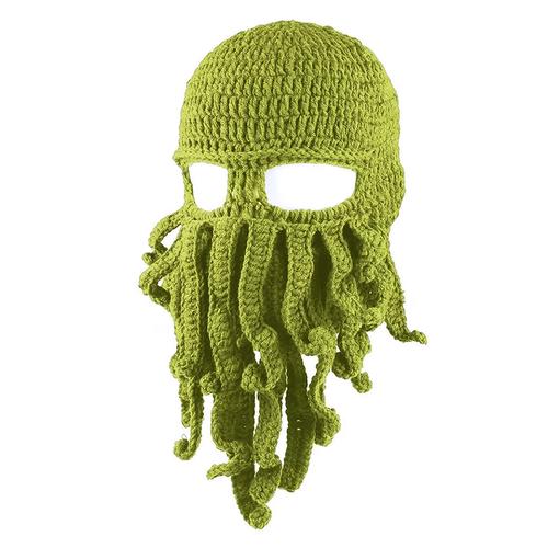Jual Handmade Knit Funny Hats Tentacle Octopus Beanie Hat Cap Wind Mask ...