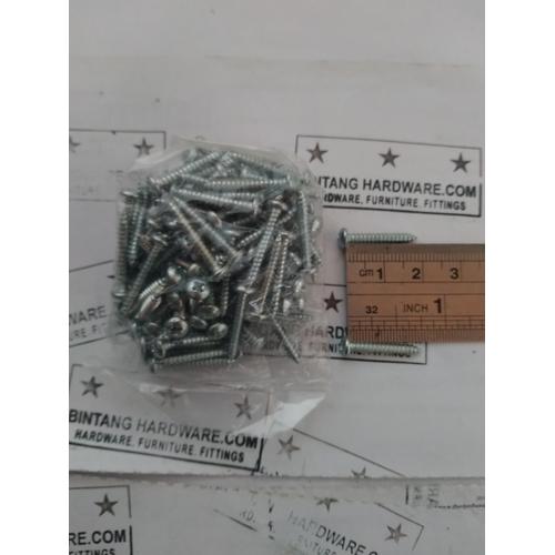 Jual Skrup Tapping Kepala Bulat PH 4X3/4 @100 Buah Sekrup Kepala Plus ...