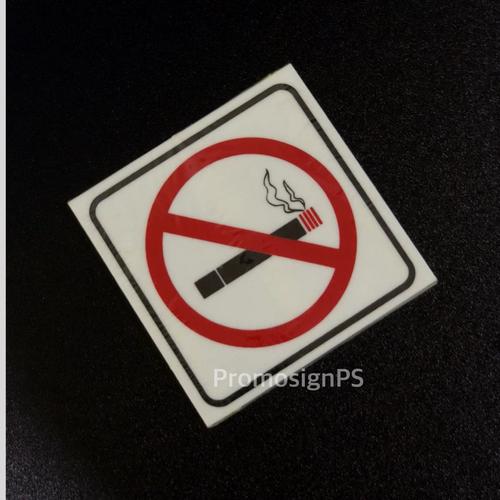 Jual Signage Acrylic Di Larang Merokok / Signage Tempel Ukuran 10 x ...