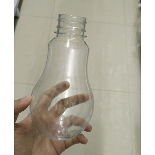 Jual botol bohlam plastik satuan ecer transparan tutup putih 320ml ...