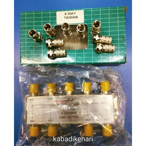 Jual SPLITTER TV 8 WAY 5-2050MHz conector drat catv RG 6 CABANG 8 ...