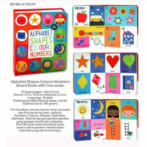 Jual Alphabet Shapes Colours Numbers Board Book with Free Audio ...
