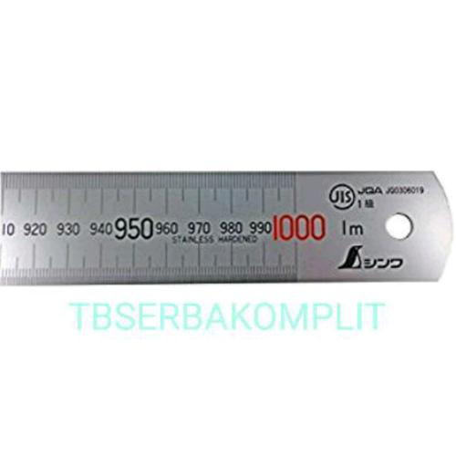 Jual Ruler Mistar besi SS metric scale mili 13072 Shinwa 3000mm 3000 mm H-102I Penggaris 3m 3 ...