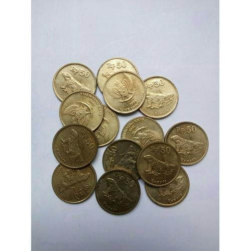 Jual uang kuno koin 50 rupiah atau rp50 Komodo th90an kondisi baru ...