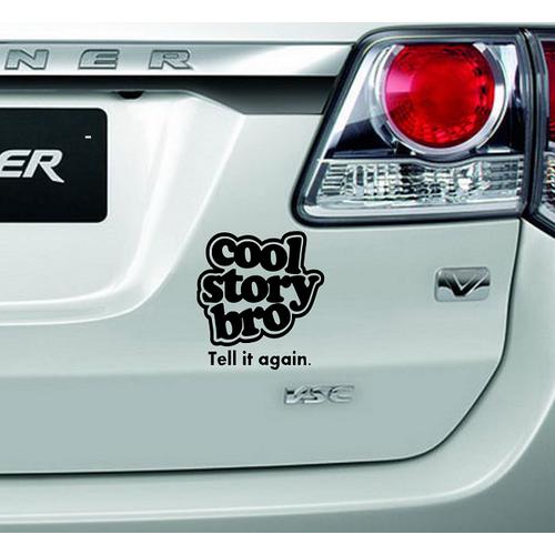 Jual Stiker Mobil Unik Lucu Cutting Sticker Cool Story Bro - Kab ...
