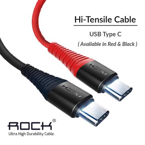 Jual ROCK Cable Ultra Strong Hi Tensile Kevlar Nylon Braided USB Type C ...