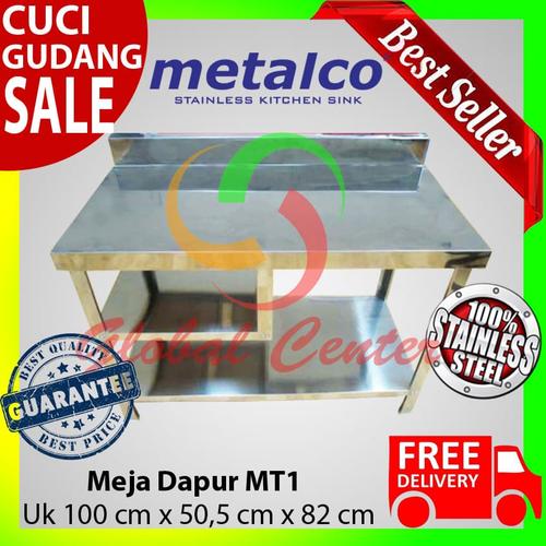 Jual Meja Dapur / Kompor Stainless Steel 1 Rak Serbaguna Metalco ...