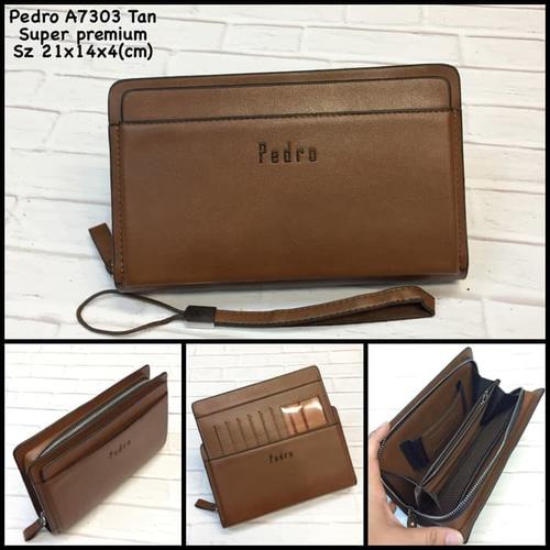 Jual DOMPET CLUTCH COWOK PEDRO COKLAT TAN/HANDBAG PEDRO KULIT/HAND BAG ...