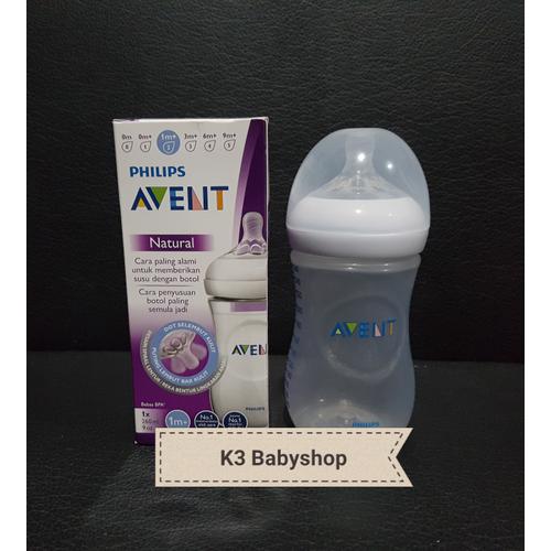 Jual Botol Susu Avent Natural 260ml 260 ml White Putih Single Pack (Box ...