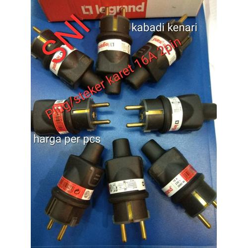 Jual LEGRAND PLUG / STEKER KARET 16A 2PIN IP44 PLUG COLOKAN KABEL ...