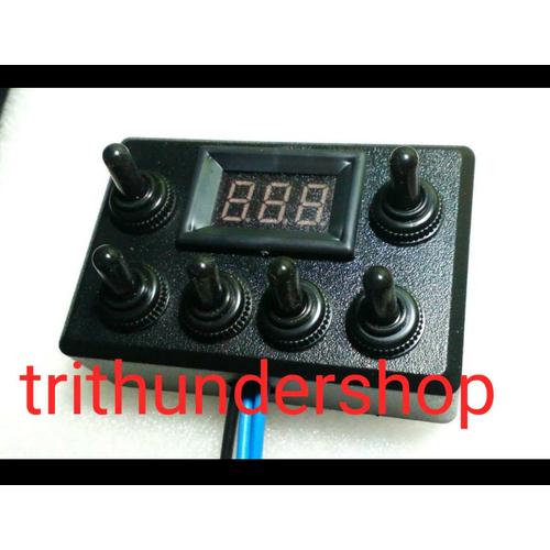 Jual saklar panel 6 switch toggle togle + voltmeter digital mini ...