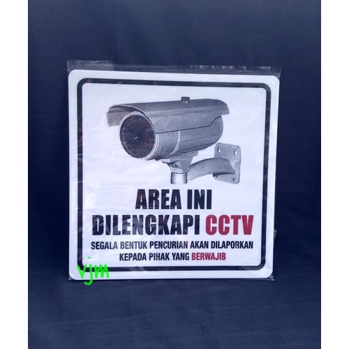 Jual sign label area ini dilengkapi CCTV/acrylic plat CCTV SIGN BOARD ...