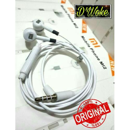 Jual Headset handsfree Xiaomi Original MI Redmi Putih Earphone Mic Ori ...