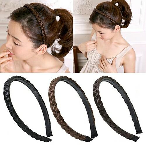 Jual bando rambut kepang ikat rambut head band korea new baru - Coklat ...