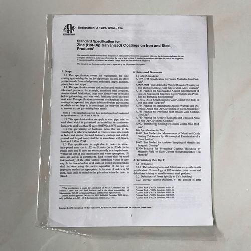 Jual ASTM A123 Standard Specification for Zinc Coatings on Iron and ...