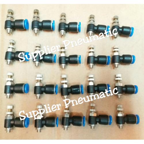 Jual Tubing Connector / Speed Control Pneumatic Drat M5 Selang 4MM SL4 ...