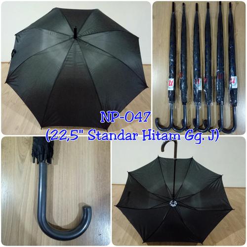 Jual payung standar hitam gagang hitam rangka hitam topi hitam souvenir ...