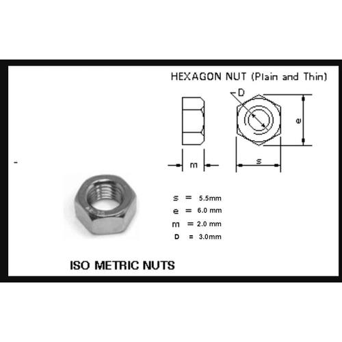Jual hexagon nut Mur m3 3mm - Kota Tasikmalaya - TSMAERO | Tokopedia