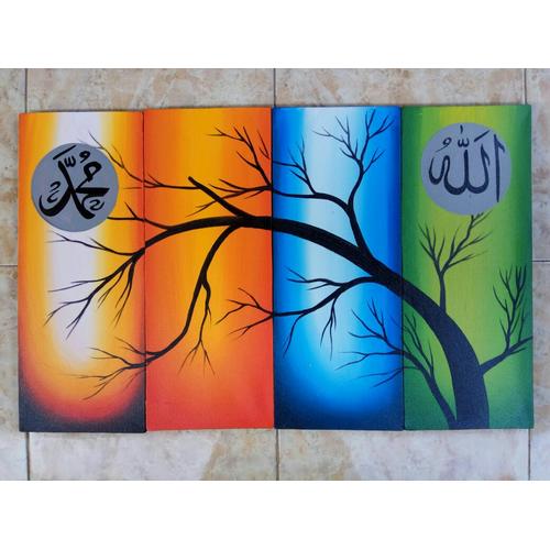 Jual lukisan kaligrafi ranting pohon 4 warna - Kab. Gianyar - wayan ...