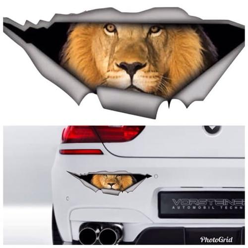 Jual Stiker Mobil Unik Lucu Printing Sticker Lion Peeking - Kab ...