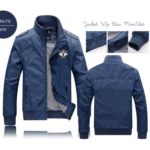 Jual Jaket WP Logo MU Bahan Parasut Mayer Warna Biru Waterproof - Biru ...