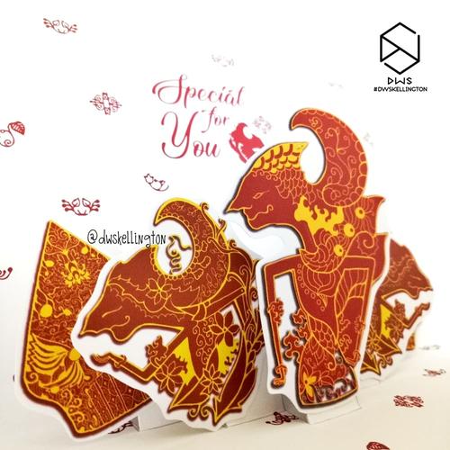 Jual Wayang Batik Indonesia Kartu Ucapan Pop Up Card Hadiah Unik ...