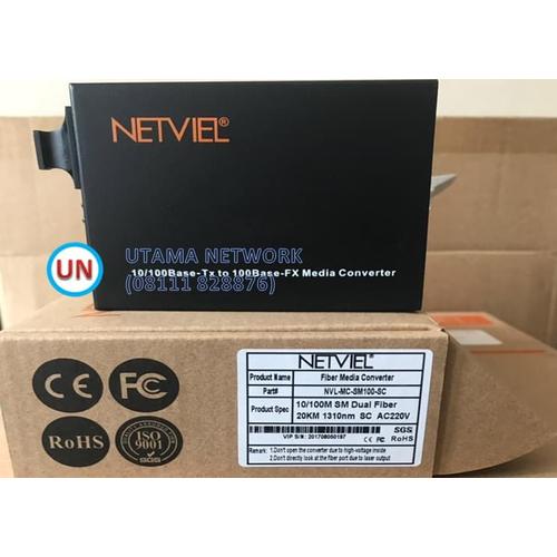 Jual Netviel Media Converter 10/100 Mbps to 100FX, Single-Mode 20Km, SC ...