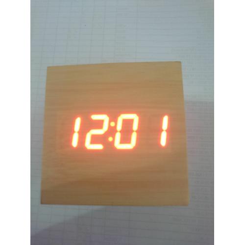 Jual Jam meja kayu LED portable minimalis/ wood clock digital - Kota ...