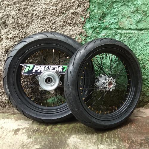 Jual Wheelset Supermoto CRF 150 L - Paket Ban IRC Exato 17 110 & 130 ...