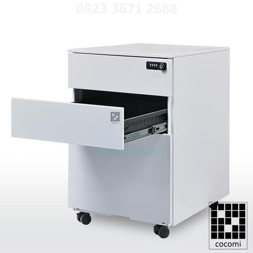 Jual Laci Besi Sorong Dorong Drawer Roda Metal Arsip Kantor Putih ...