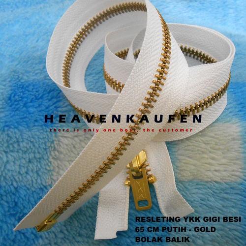 Jual Resleting Jaket YKK Gigi Besi 65 cm Putih - Gold Bolak Balik - Kota Malang - Heaven Kaufen ...