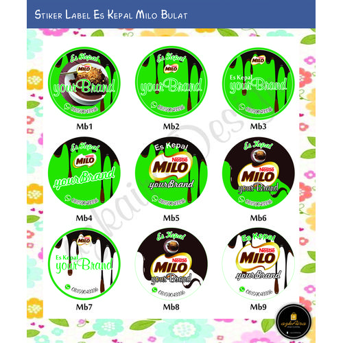 Jual Sticker/ Stiker Label Nama Kue Untuk Usaha "Es Kepal Milo" - Kab ...