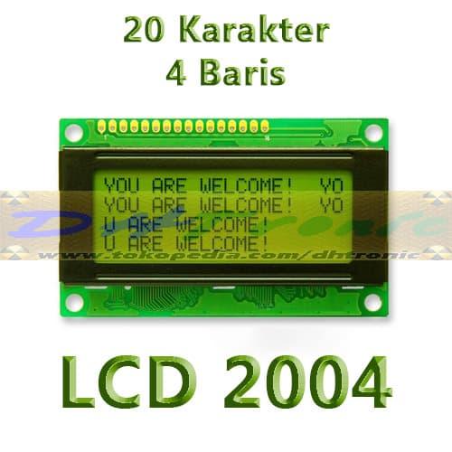 Jual LCD 2004 Yellow Green Backlight Kuning Hijau 5V 20x4 Karakter ...