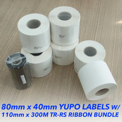 Jual Paket Label Sticker Yupo Uk. 80mm x 40mm (1 baris) + Ribbon Resin ...