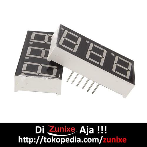 Jual 3 Digit LED Seven Segment 7 segmen 0.56" inch Red Common Anode ...
