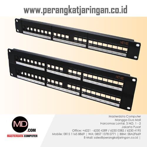 Jual Patch Panel NETVIEL unloaded fits up to 48 ports for CAT5e OR CAT6 ...