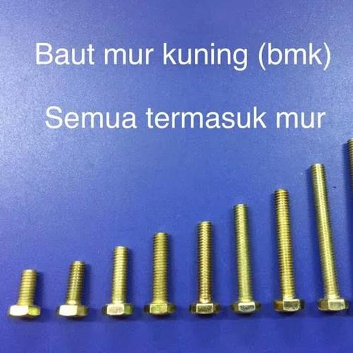 Jual baut mur kuning/baut hex 6x25/ baut kunci 10 pnjng 2,5 cm - Kab ...