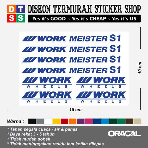 Jual Sticker Aksesoris Velg Mobil Work Meister S1 - Biru, ring 17 ke ...