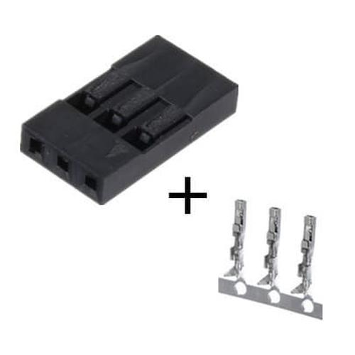 Jual Dupont Jumper Wire 3P Housing Female Pin Connector 2.54mm Interval ...