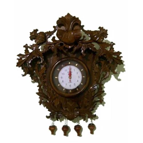Jual JAM DINDING UKIR KAYU JATI ASLI 44x12x50 cm DEKORASI SOUVENIR ...