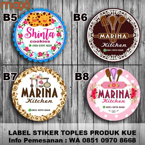 Jual Cetak Stiker Label Produk Kue Stiker Toples Kue Bentuk Bulat - Kab ...