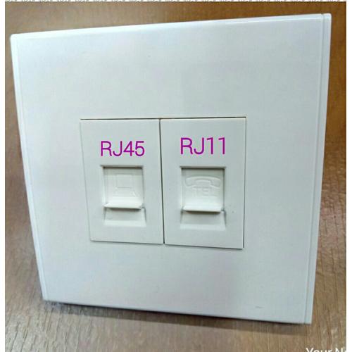 Jual STop kontak RJ45 SOCKET LAN KOMPUTER DAN TELP RJ11 panel outlet ...